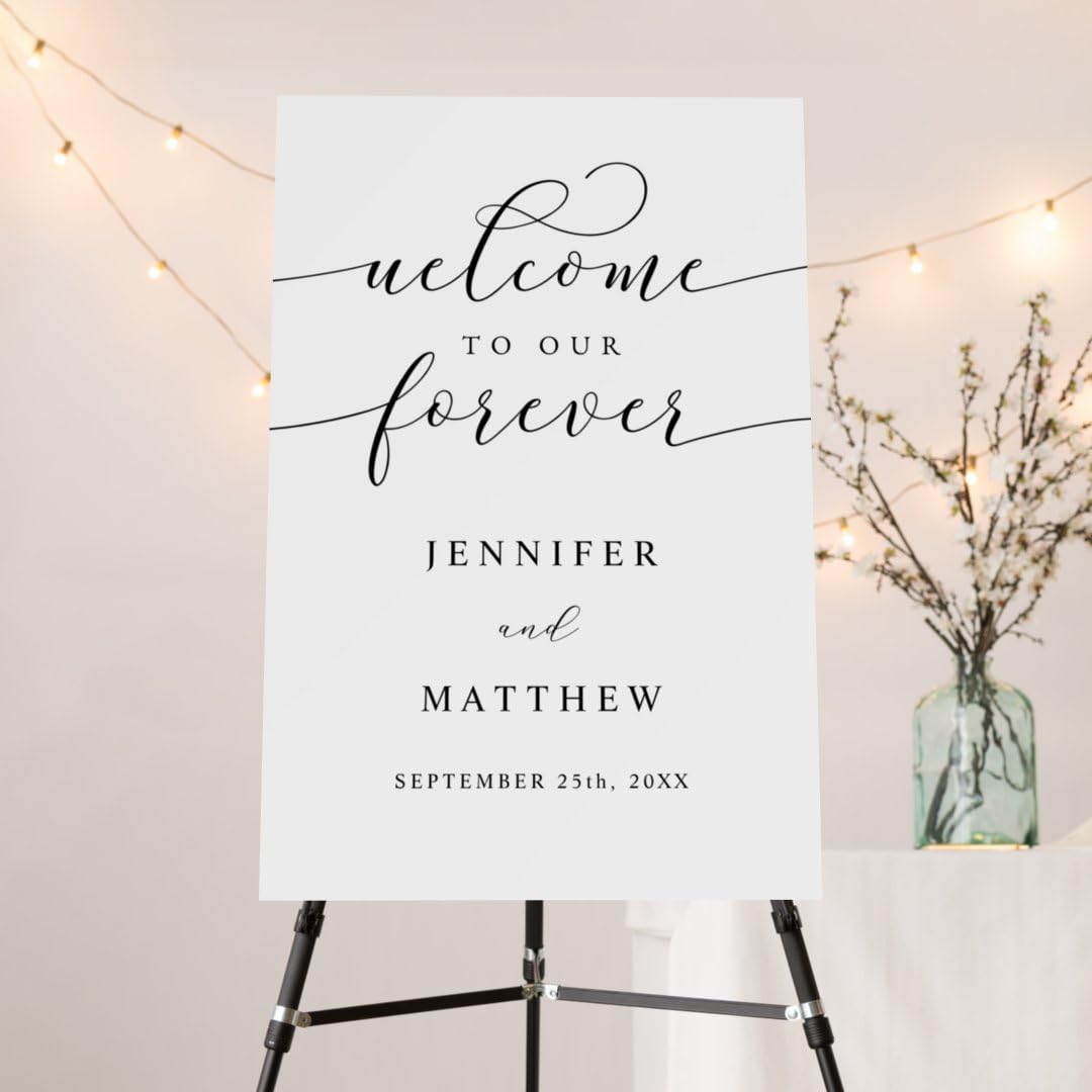 Amazon.com: Custom Wedding Welcome Poster Modern Script Welcome To Our ...