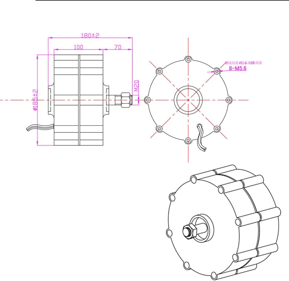 800W Permanent Magnet Generator With Rectifier 12V 24V 48V Low Speed 3 ...