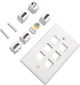 Placa de Pared, 6 Puertos CAT6 Interfaz Multimedia HD Profesional ...