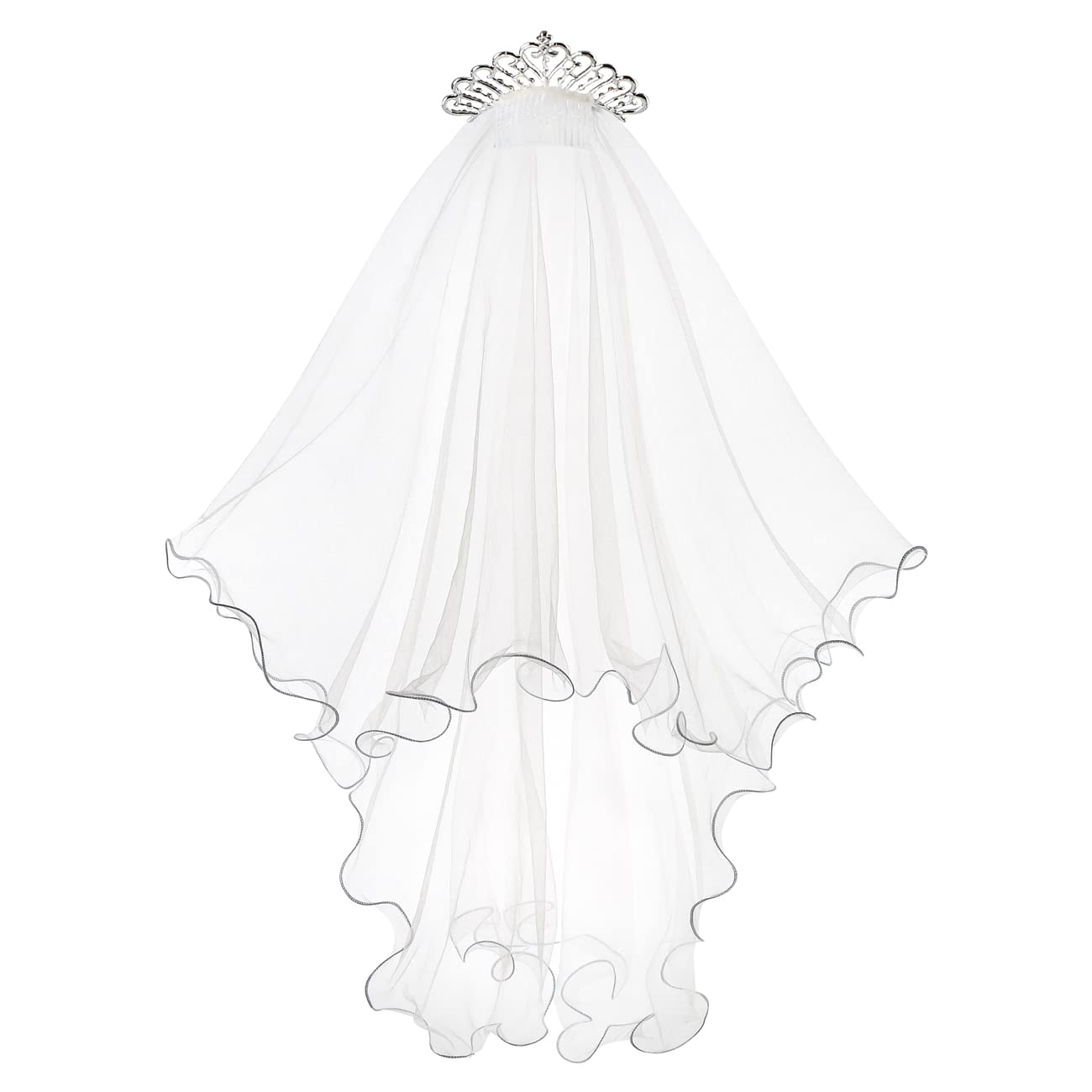 Snapklik.com : Floral First Communion Veils For Girls White Pearl ...