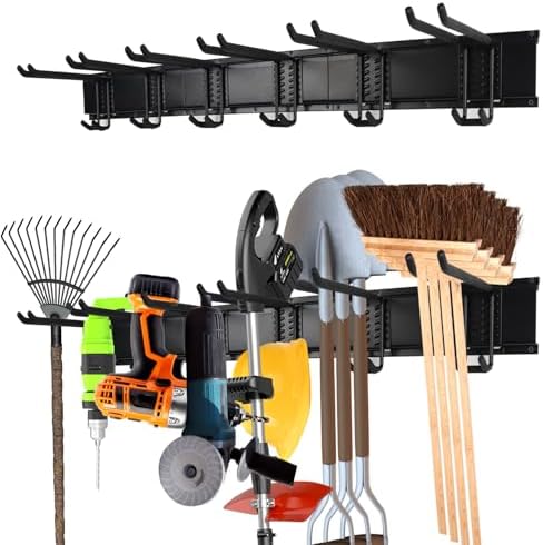 Amazon.com: Mixiflor Wall Mount Tool Storage Rack, Heavy Duty Wall ...