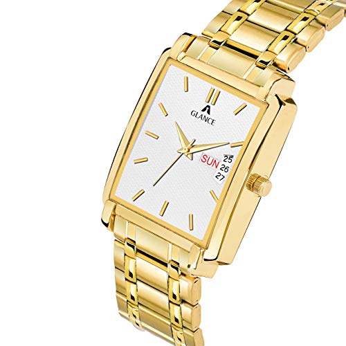 Buy Aglance 1506YM01 Gold Plated Mens Watch at Amazon.in