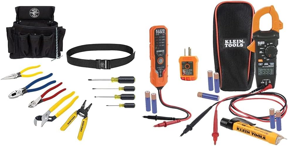 Klein Tools Apprentice Electrician Tool Kit Bundle with Voltage Testers ...