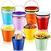 Amazon.com: Bokon 24 Pack Colored Metal Small Bucket with Handle 6 x 4. ...