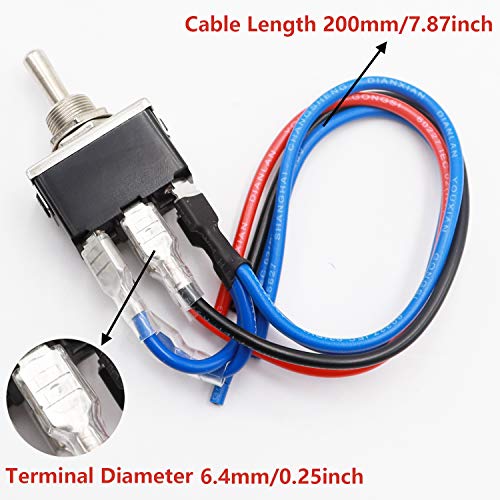 Snapklik.com : Mxuteuk 2 Pcs Latching Toggle Switch 3 Position 6 Pin ...