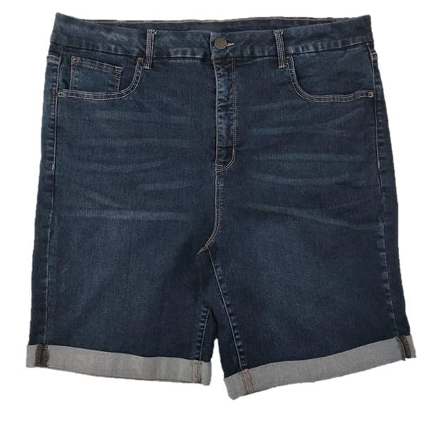 Buy Plus Size Women Slim FIT Stretchable Denim Shorts (Bermuda) with ...