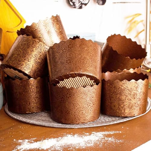 Amazon.com: FoldTier 48 Pcs Easter Panettone Paper Pan Mold Corrugated ...