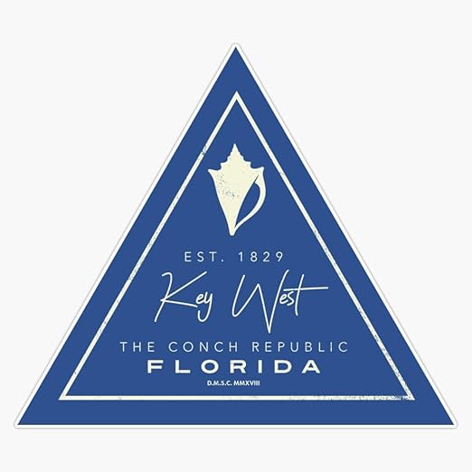 Amazon.com: Key West Florida - Conch Vinyl Sticker Waterproof Decal ...