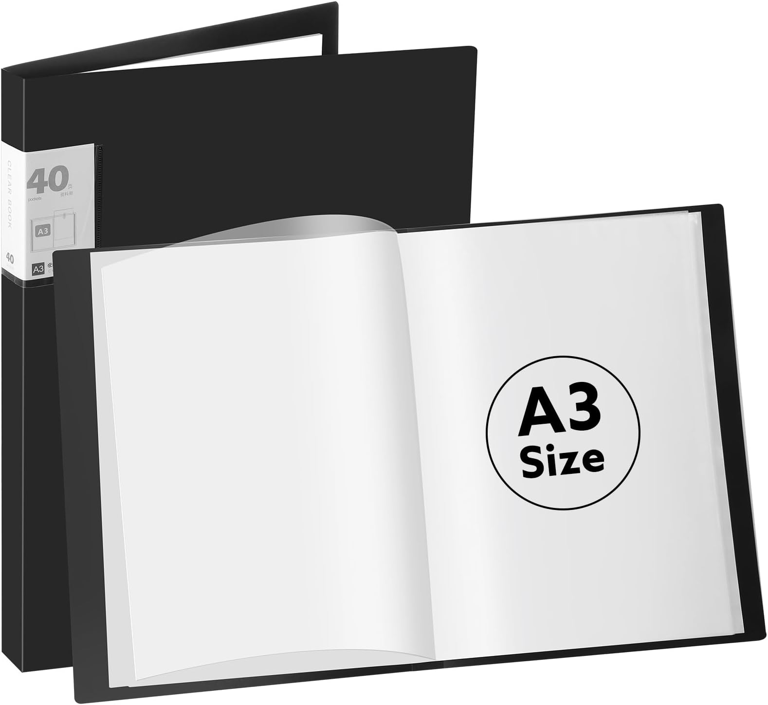 Pentel Presentation Folder A3 with 20 pockets - Black : Amazon.co.uk ...