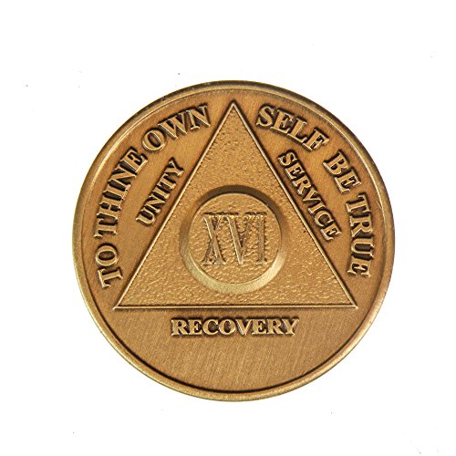 16 Year Bronze AA (Alcoholics Anonymous) - Sober / Sobriety / Birthday ...