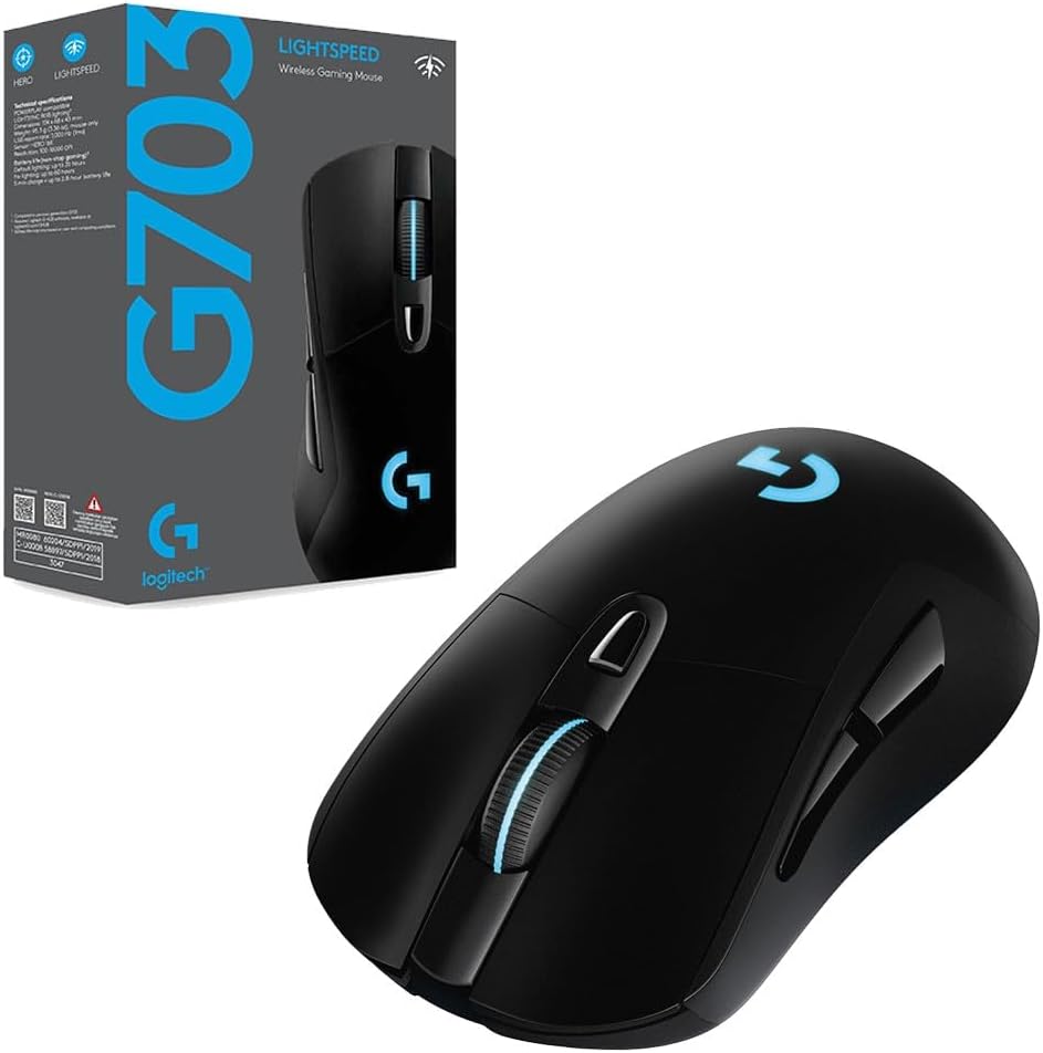 Logitech G703 Hero Lightspeed Wireless Gaming Mouse: Amazon.co.uk: PC ...