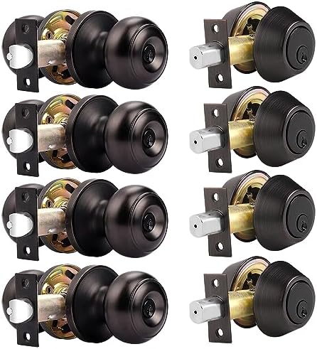 Amazon.com: Probrico Oil Rubbed Bronze Door Knob and Deadbolt Set ...