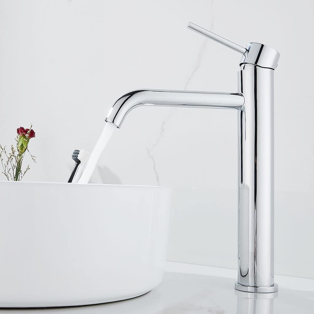 Hapilife Basin Taps Tall Single Lever Chrome Bathroom Sink Basin Mixer ...