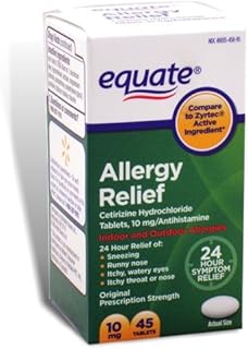 Brandclub - Equate - Allergy Cetirizine 10 mg, 45 Tablets (Compare to ...