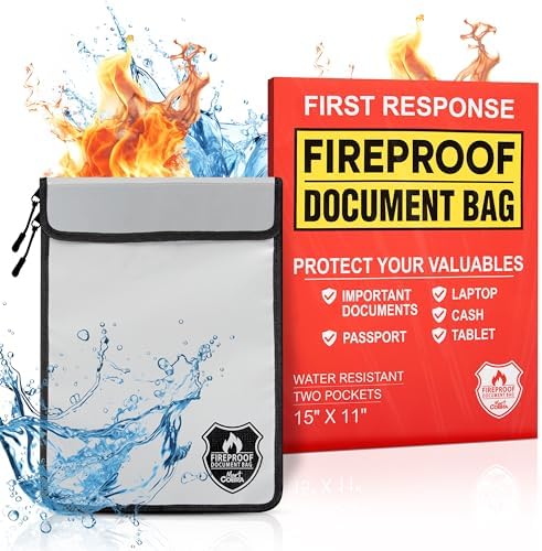 Amazon.com: Mart Cobra Fireproof Document Bag with Zipper Fire and ...