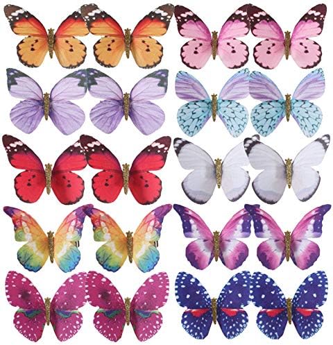 Amazon.com : Boao 18 Pieces Butterfly Hair Clips Glitter Barrettes ...