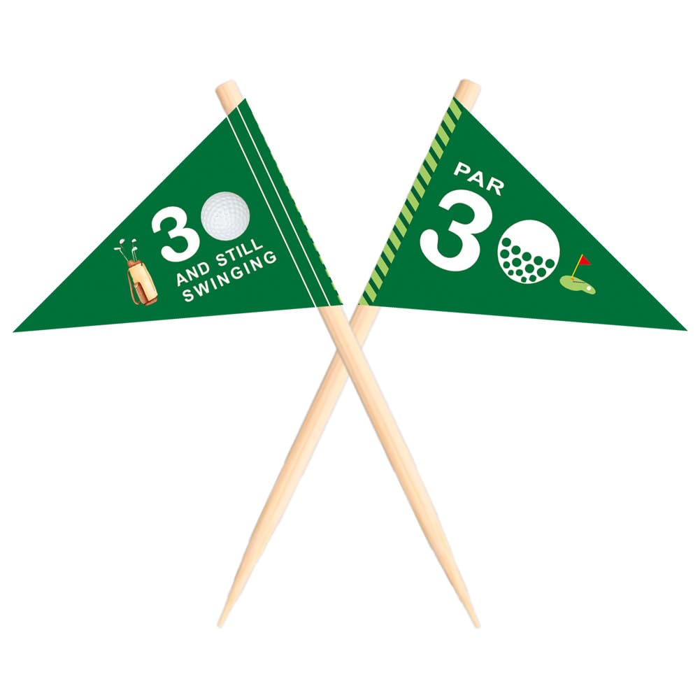 Amazon.com | VOWFOO Golf Themed Toothpick Flags, 20 PCS Par 30 And ...