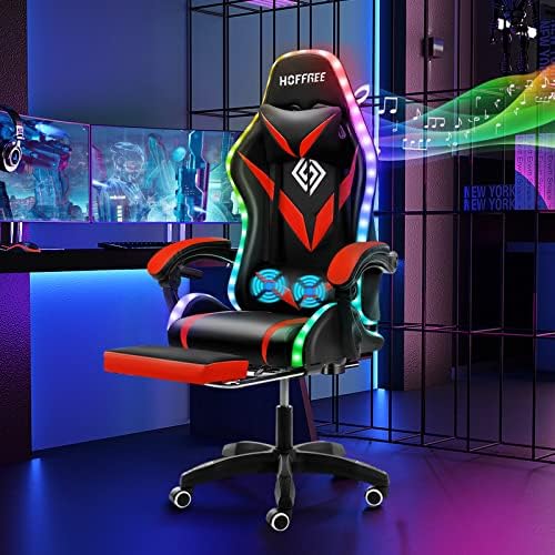 Amazon.com: HOFFREE Gaming Chair Massage with Bluetooth Speakers and ...