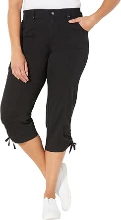 Catherines Women's Plus Size Comfort Waist Bungee Cargo Capri - 34 W ...