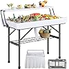 Amazon.com: YITAHOME Two-Tier Ice Table, 4FT Folding Ice Cooler Table ...