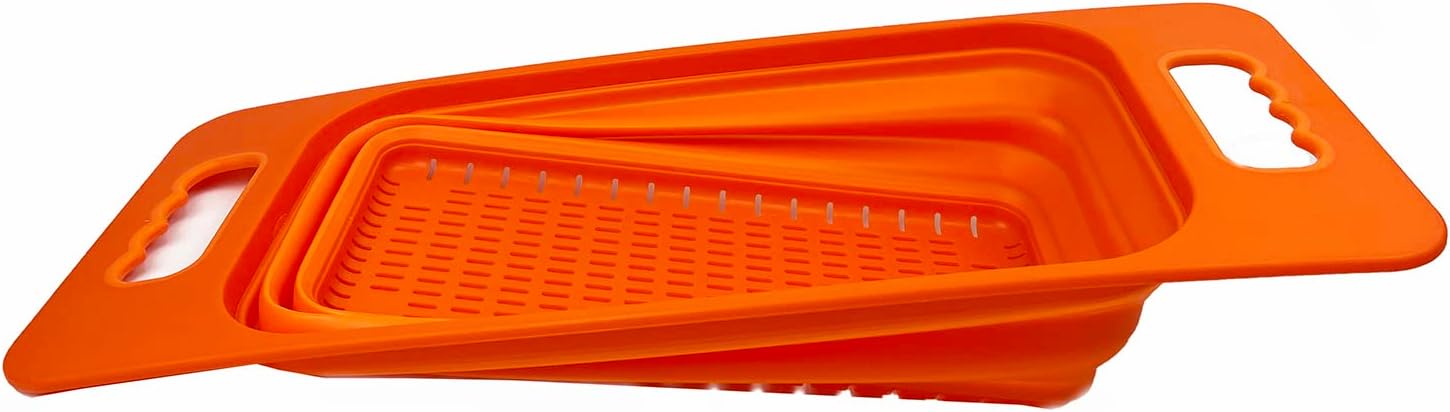 Over The Sink Rectangular Colander (Orange) – CookingFreshs