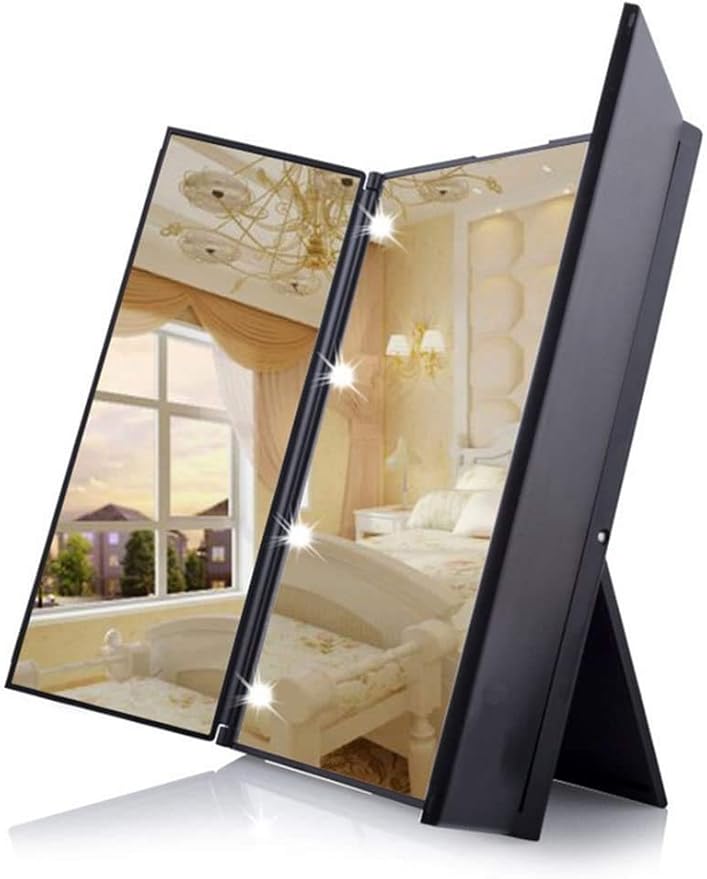 Dproptel Unique Tri-Fold Cosmetic Makeup Mirror Travel Compact Pocket ...