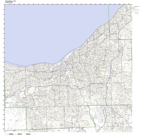 Amazon.com: Working Maps Cleveland, OH Zip Code Map Laminated : Office ...
