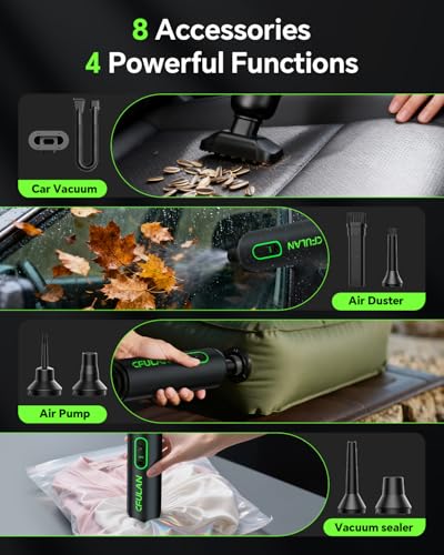 Car Vacuum Portable Cordless, 21KPa 4-in-1 Handheld Mini Vacuum Cleaner ...