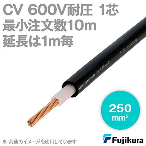 Amazon | フジクラ CV 250sq 1芯 600V耐圧電線 架橋ポリエチレン絶縁ビニルシースケーブル (切売 1m～) SD | 同軸ケーブル | 産業・研究開発用品 通販