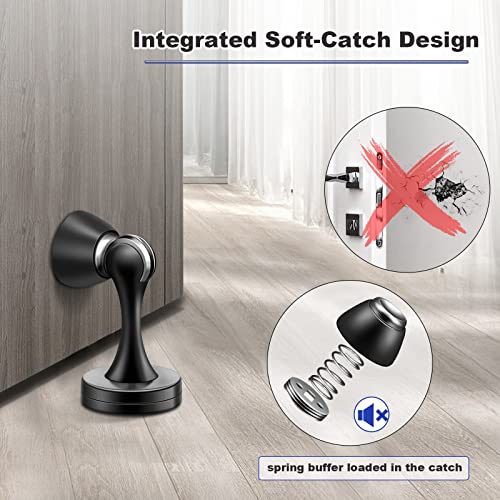 Snapklik.com : KOLAKO Door Stoppers, 14 Pack Magnetic Doorstops Black ...