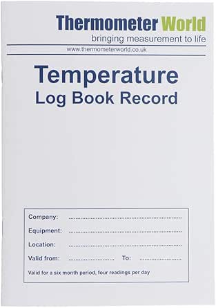 Fridge Temperature Log Book 6 Months Record - Monitor Fridge Freezer ...