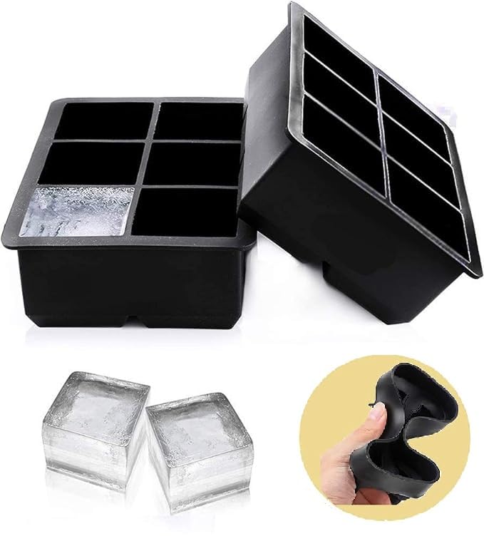 Buy PRAVi Ice Cube Treys for Freezer Silicon - 6 Big Size Square Cavity ...