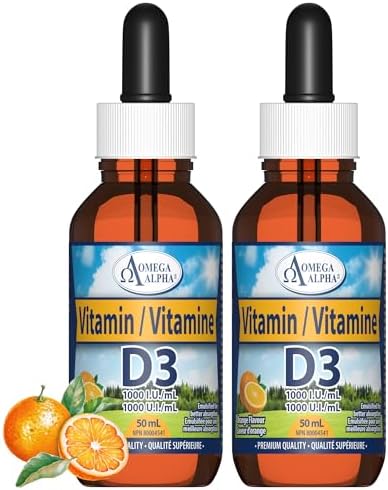 Omega Alpha Vitamin D3 Liquid D Drops Supplement 1000 IU Immune Booster ...