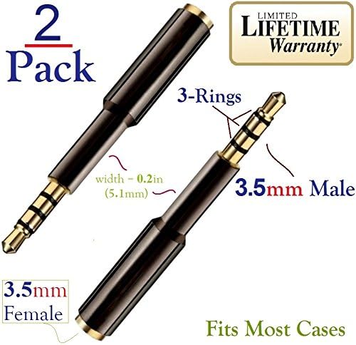 Amazon.com: Josi Minea x 2 Pcs 3.5mm Audio Jack Extender Headphone ...