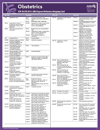 ICD-10 Mappings 2015 Express Reference Coding Card: Obstetrics | Amazon ...