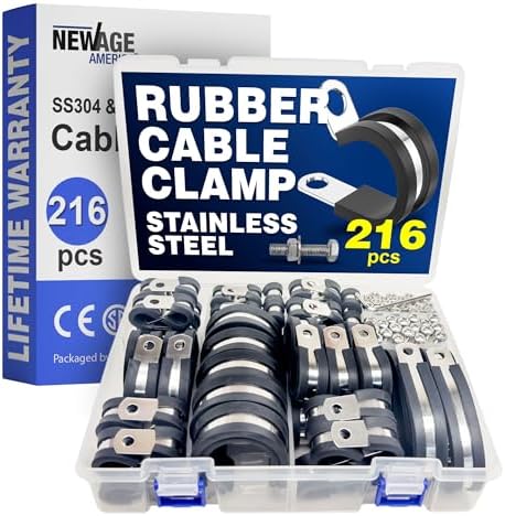 New Age America® 216pcs Cable Clamps Set & Bolts/Nuts/Washers/Allen Key ...