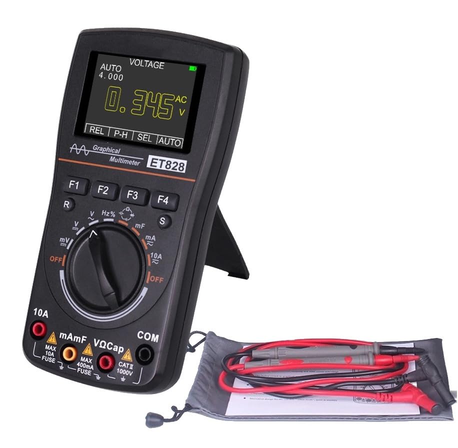 ET-828 Oscilloscope, 2 in 1 Professional Backlit LED Oscilloscope ...