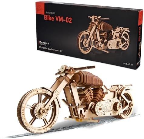 Amazon.com: UGEARS Bike DIY Kit – Wooden Mechanical Motorcycle Project ...
