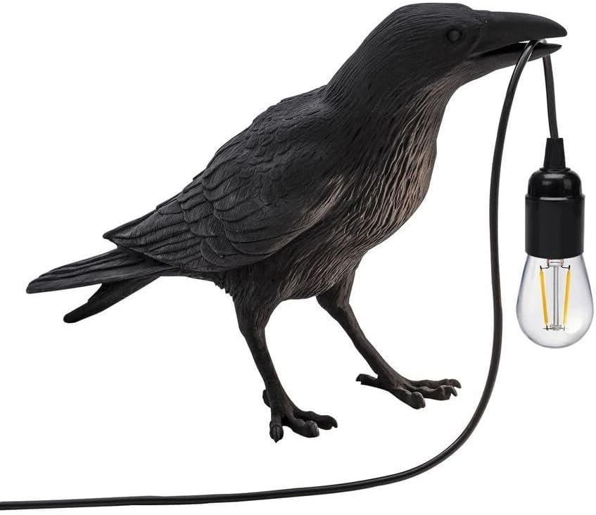 LEDSONE Black Birds Table Lamps Resin Crow Desk LED Lamp E27 Base ...