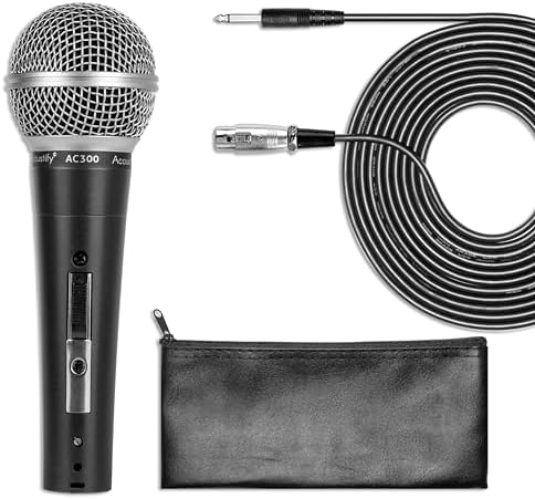 Amazon.com: Acoustify AC300 Wired Dynamic Cardioid Microphone for Singing, Karaoke & Vocals ...