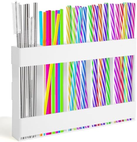 Amazon.com: Straw Holder Straw Organizer Reusable Straw Holder Storage ...