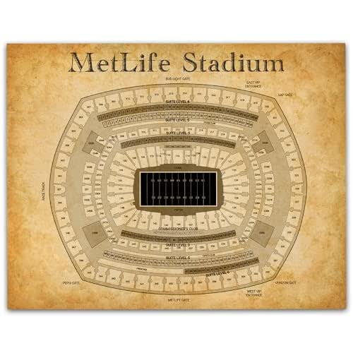 Amazon.com: MetLife Stadium Seating Chart 11x14 Unframed Poster-Vintage ...