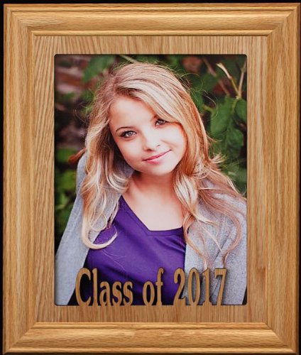 8x10 Class of 2017 Picture/Photo Frame Solid Oak School Senior Graduate ...