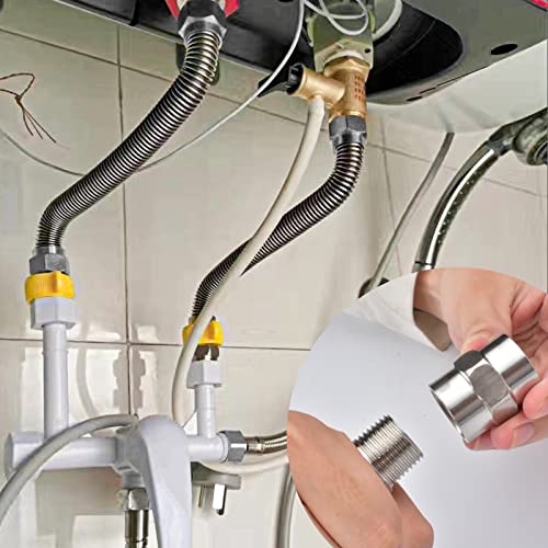 Snapklik.com : 2 Pack Shower Pipe Coupler 1/2 NPT To 1/2 NPT Female Hex ...