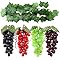Amazon.com: ginojex 4 Bunches Fake Grapes with 3 Strands Artificial ...