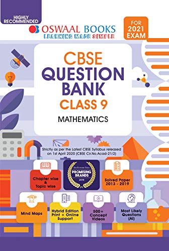 Oswaal CBSE Question Bank Mathematics, Class 9 (For 2021 Exam) eBook ...
