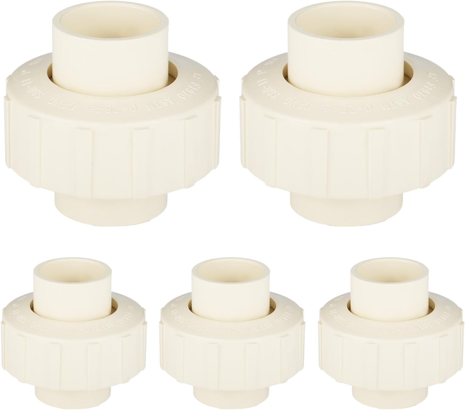 Amazon.com: (5 Pack) EFIELD 1" Inch CPVC Slip Union, CTS x CTS Union ...