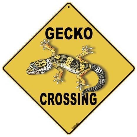 Amazon.com: CROSSWALKS Gecko Crossing 12" X 12" Aluminum Sign : Home ...