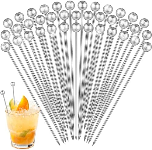 Amazon.com | FoldTier 50 Pcs Stainless Steel Disco Ball Cocktail Picks ...