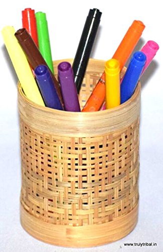 Truly Tribal Bamboo Pen Stand - Desk Organizer Pen Holder Handmade ...